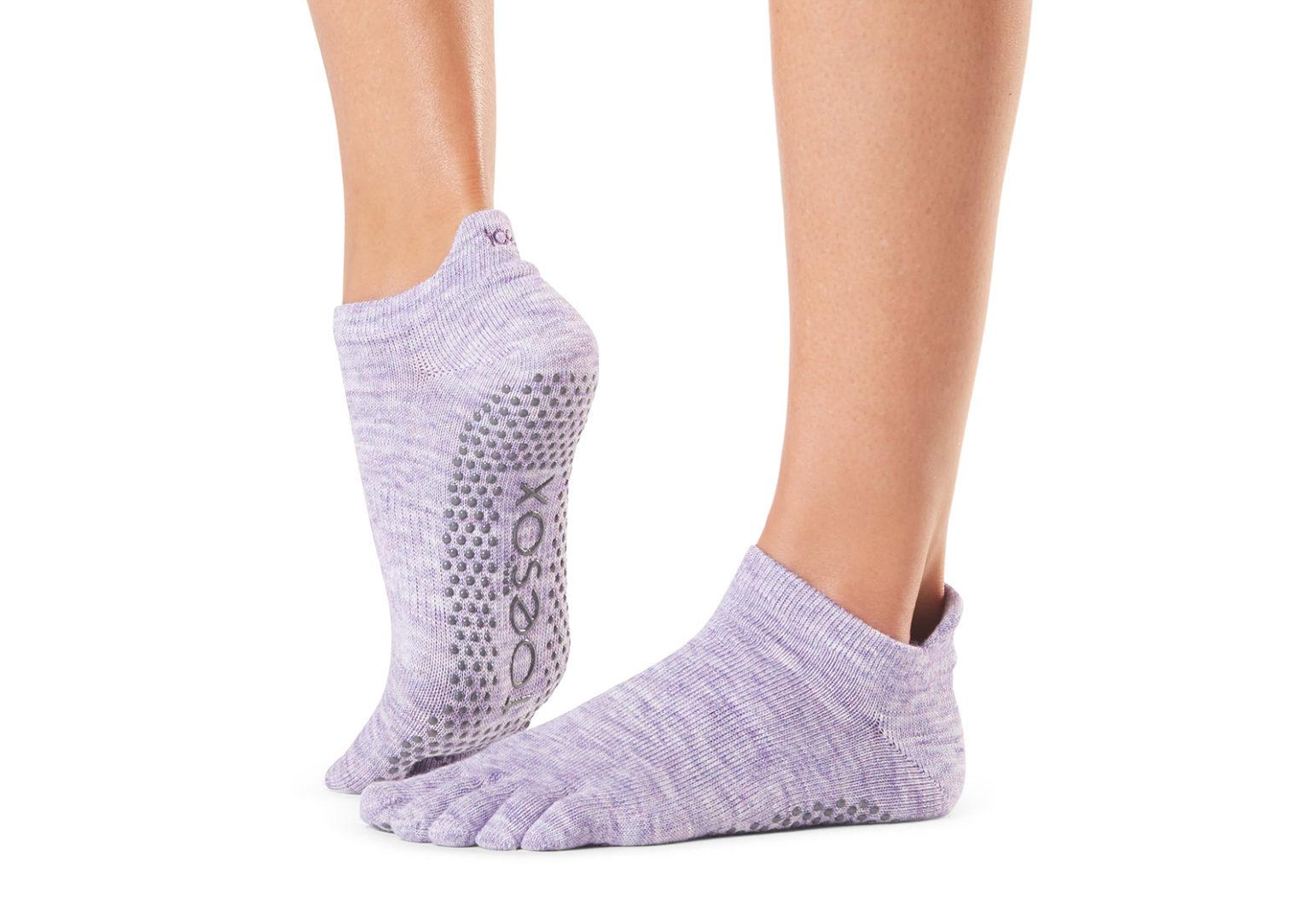 Носки ToeSox ≣ Full Toe Low Rise Grip Heather Purple – Украина
