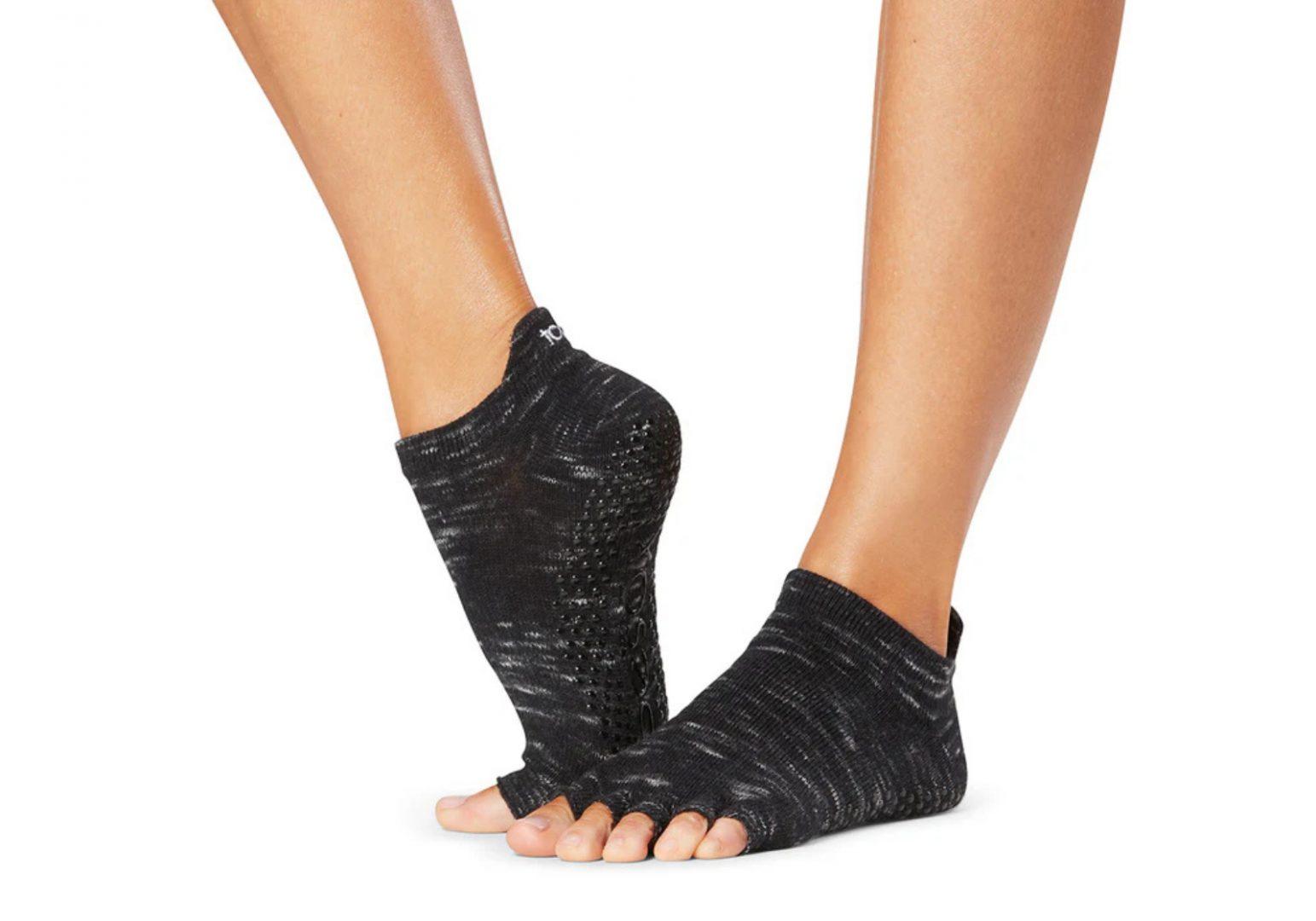 Шкарпетки ToeSox ≣ Half Toe Low Rise Grip Black Space Dye – Україна